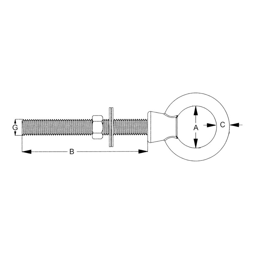 Force 4 Stainless Steel Commercial Eye Bolt Force 4 Stainless Steel Commercial Eye Bolt